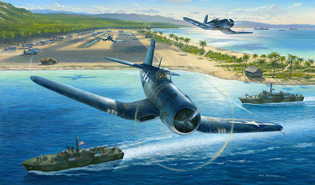 "Pacific Raiders" VMF 214 F4U Corsair print by Mark Postlethwaite ...