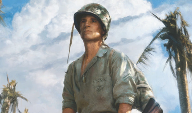 "Peleliu Marine: Cpl. R.V. Burgin" military art by Matt Hall – ValorStudios